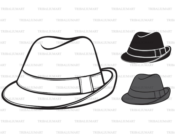 Classic Fedora Hat. Cut Files for Cricut. Clip Art eps Svg - Etsy Canada