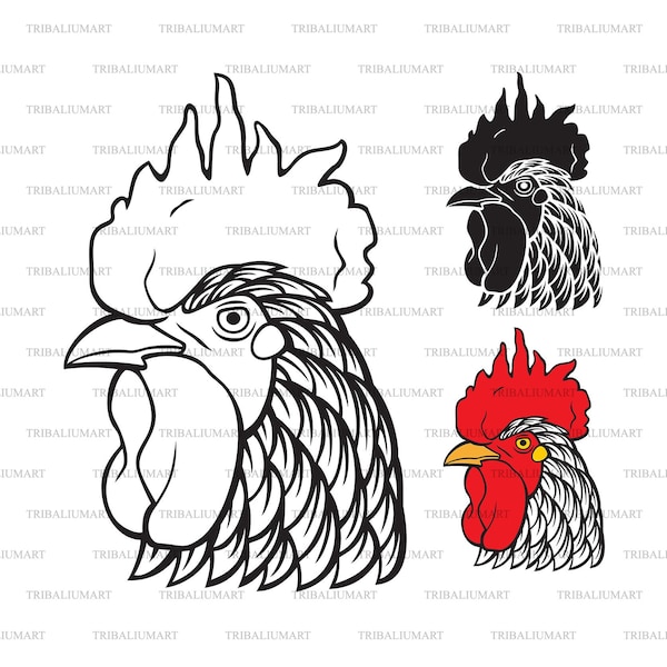 Rooster Head - Etsy