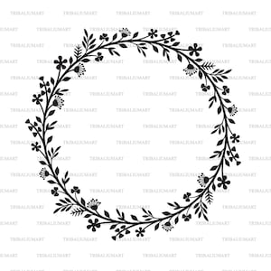 Floral Wreath (flower Circle). Cut Files for Cricut. Clip Art ...