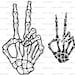 Skeleton Hand Making Peace Sign Gesture. Cut Files for Cricut. Clip Art ...