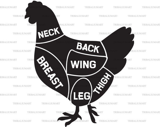 Chicken Meat Cuts Diagram butcher Chart. Cut Files for - Etsy