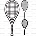 Tennis Racket. Cut Files for Cricut. Clip Art Silhouettes (eps, Svg ...