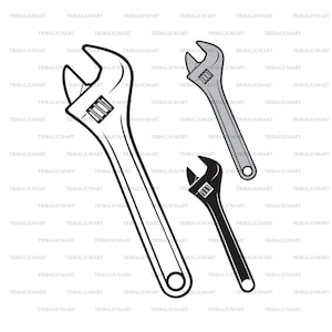 adjustable spanner drawing easy