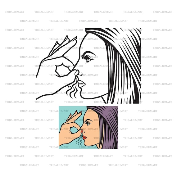 Woman Holding Her Nose Because of a Bad Smell. Cut Files for - Etsy