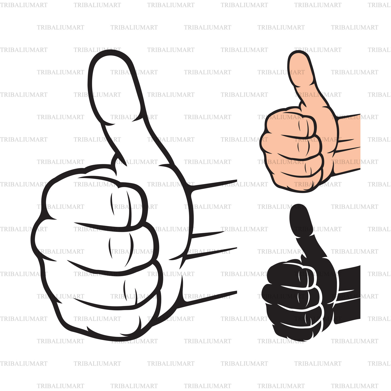 Thumbs Up And Down Clip Art Black And White