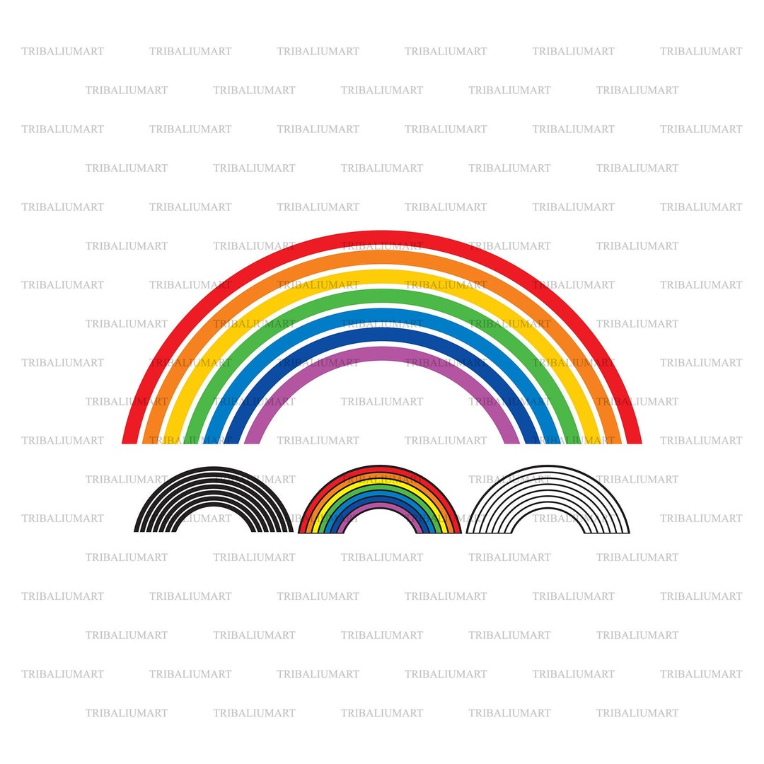 Rainbow. Cut Files for Cricut. Clip Art Silhouette (eps, Svg, Pdf, Png ...