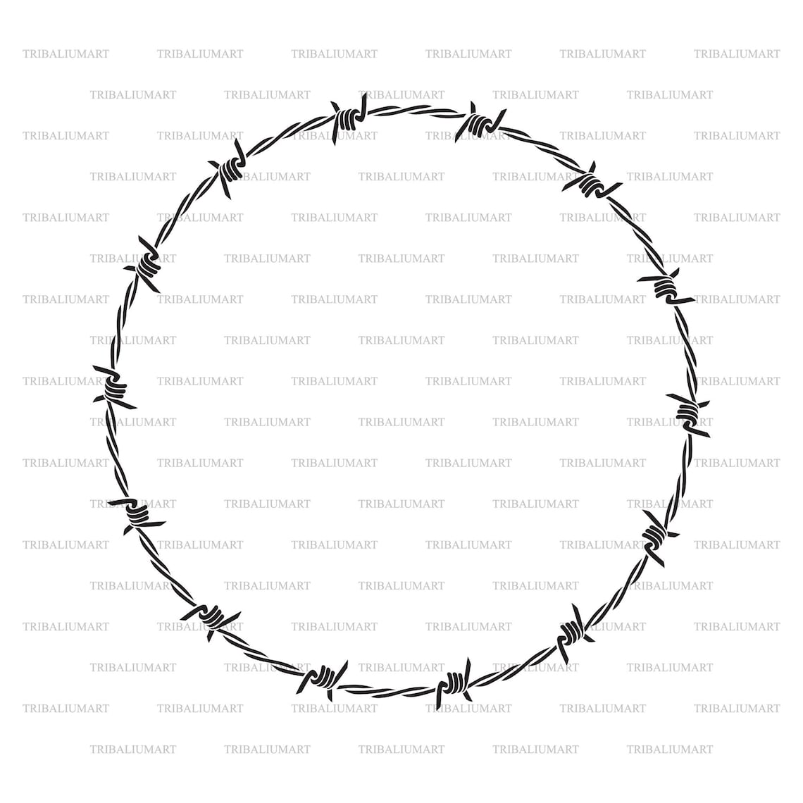 Barbed Wire Round Frame razor Fence Barb. Cut Files for | Etsy
