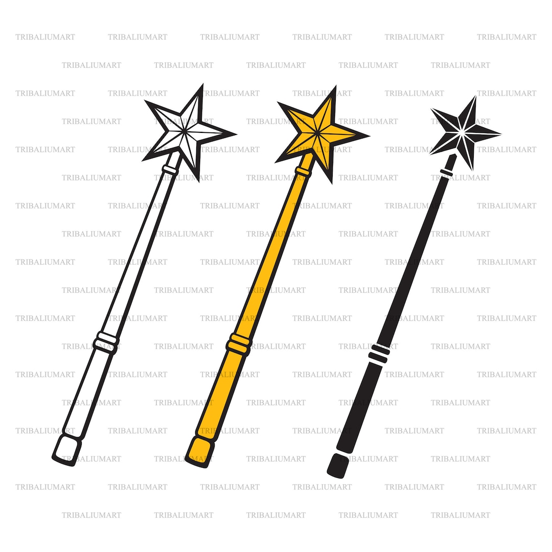 Magic Wand. Cut Files for Cricut. Clip Art Silhouette (eps, Svg, Pdf ...