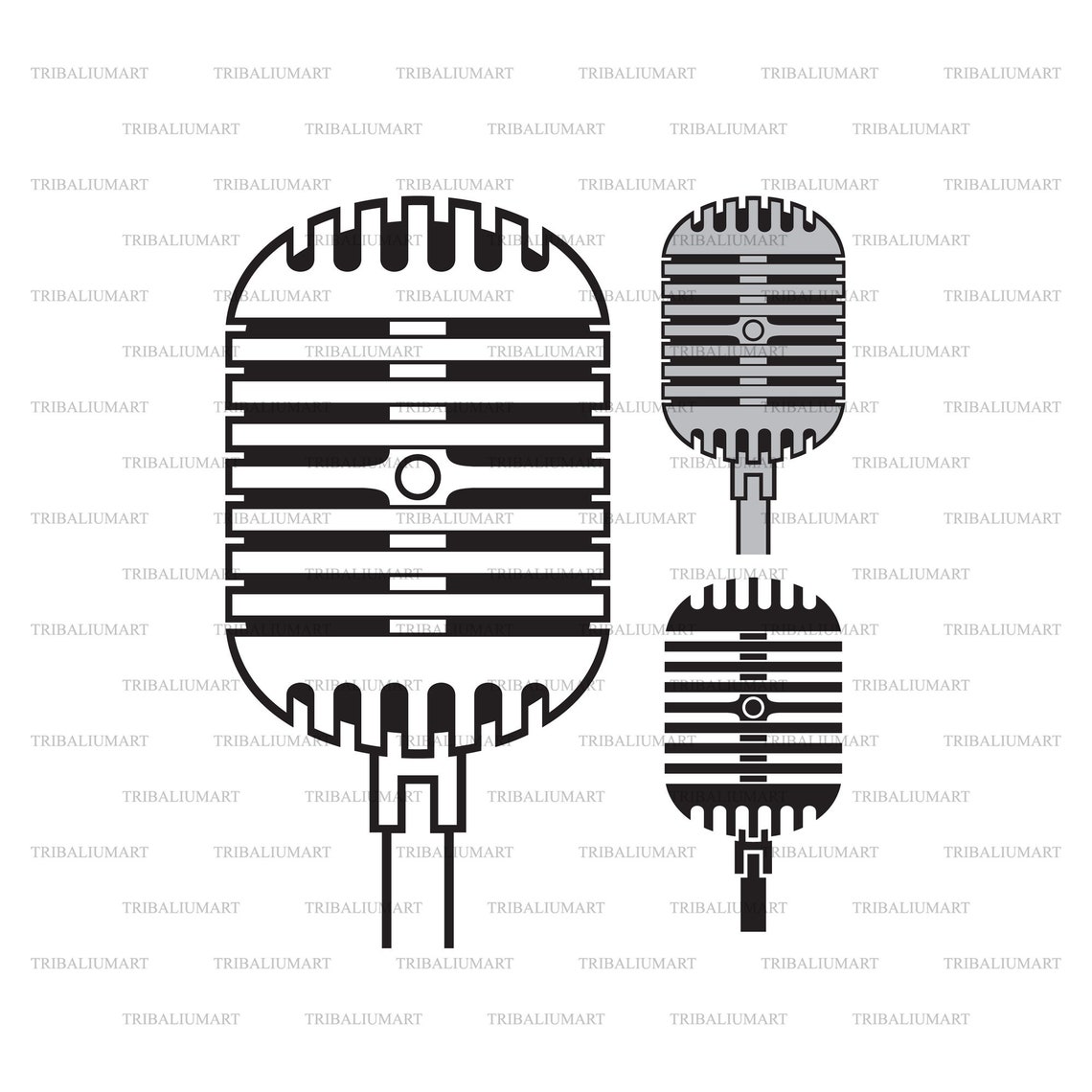 Vintage or Retro Microphone. Cut Files for Cricut. Clip Art | Etsy