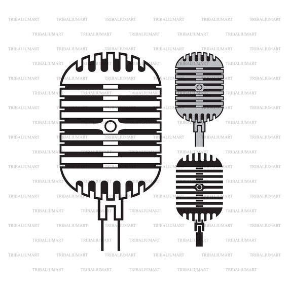 Vintage or Retro Microphone. Cut Files for Cricut. Clip Art | Etsy