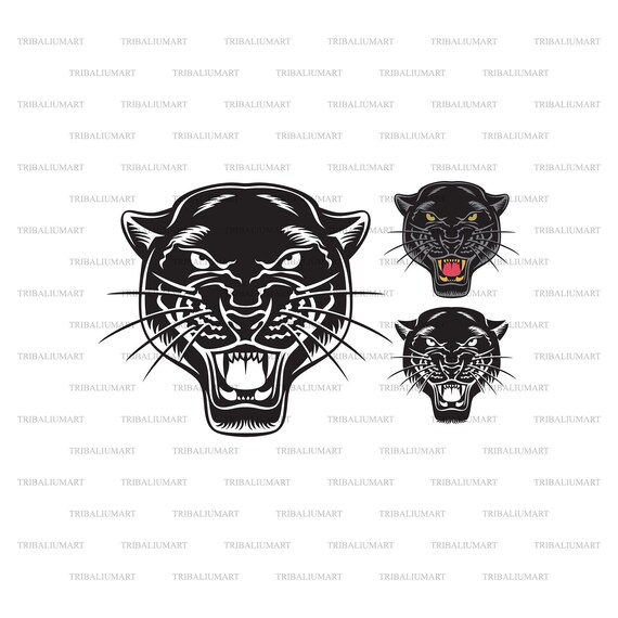 Panther Face head. Cut Files for Cricut. Clip Art Silhouette - Etsy