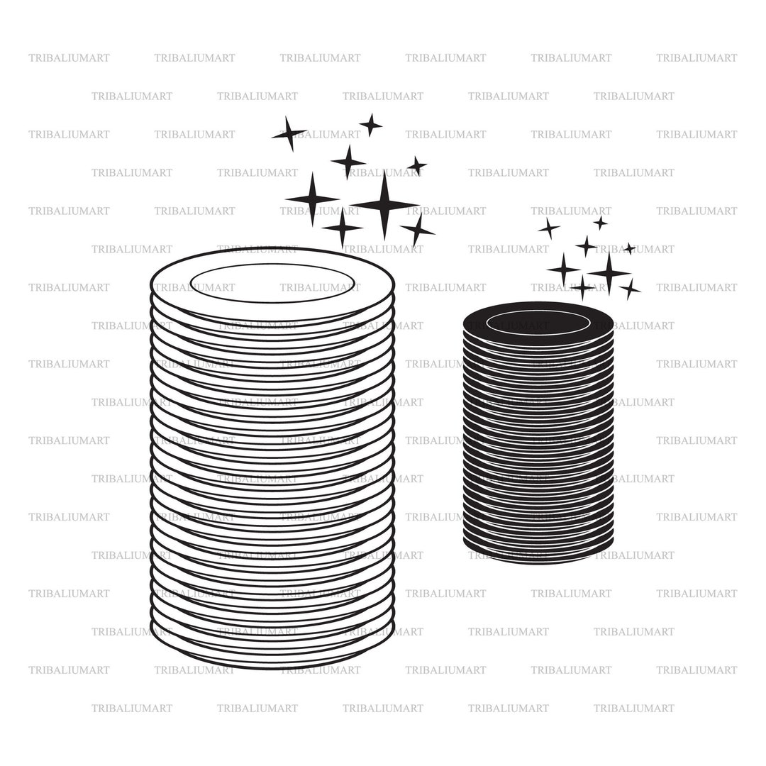 Clean Dishes. Cut Files for Cricut. Clip Art Silhouettes (eps, Svg, Pdf ...