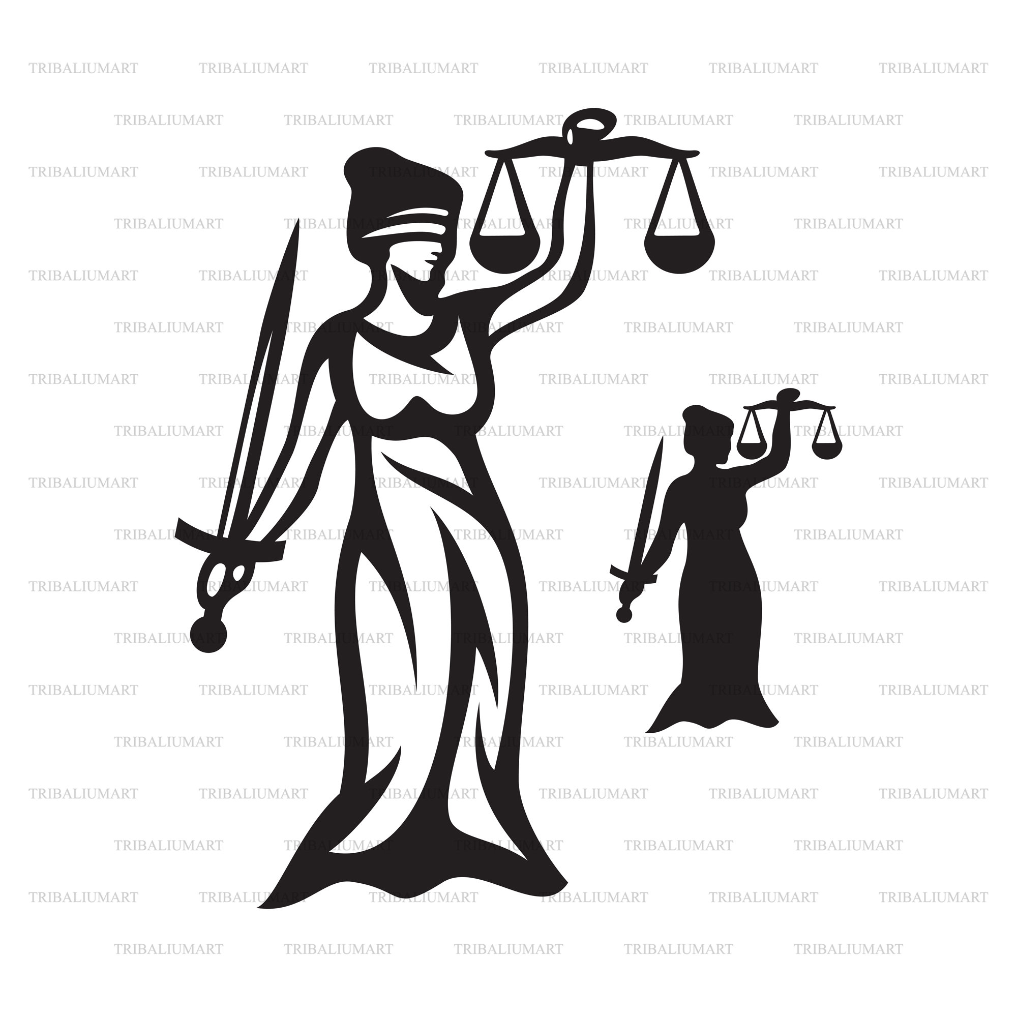 The Statue of Justice The goddess Themis. Cut files for | Etsy