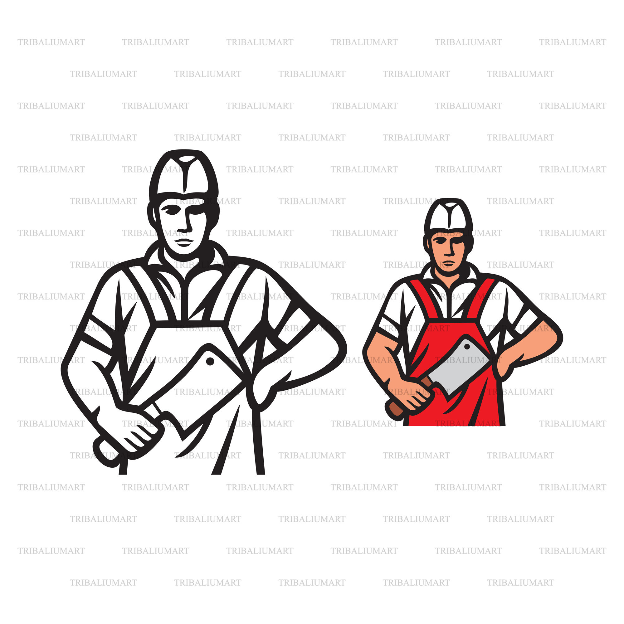 Butcher. Cut Files for Cricut. Clip Art (eps, Svg, Pdf, Png, Dxf, Jpeg ...