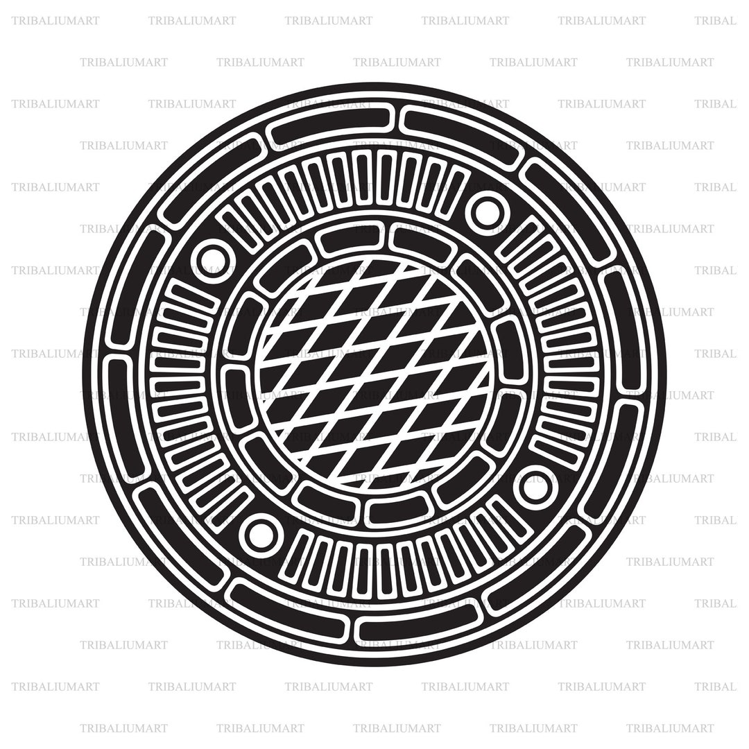 Street Manhole. Cut Files for Cricut. Clip Art Silhouettes (eps, Svg ...