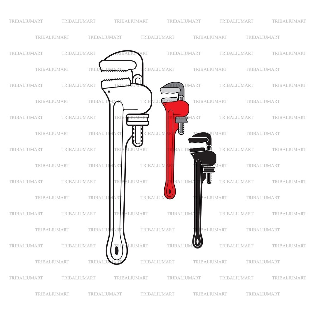 Plumber Pipe Wrench. Cut Files for Cricut. Clip Art Silhouette (eps ...