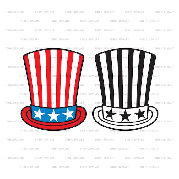 USA top hat Uncle Sam cap for Independence Day. Cut files | Etsy
