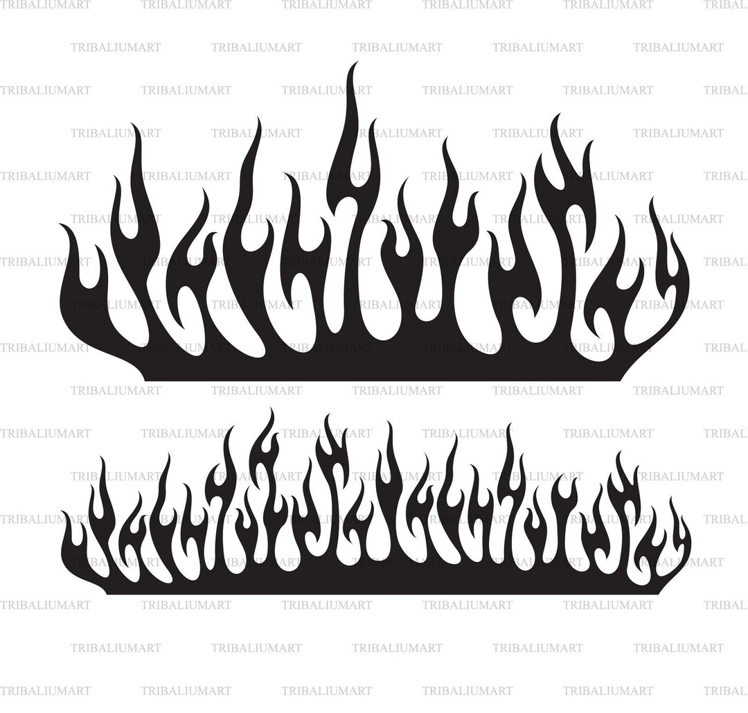 Burning Fire Flame. Cut Files for Cricut. Clip Art Silhouettes (eps ...