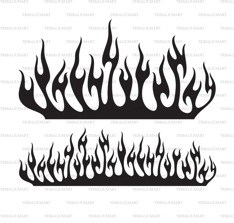 Burning Fire Flame. Cut Files for Cricut. Clip Art Silhouettes - Etsy