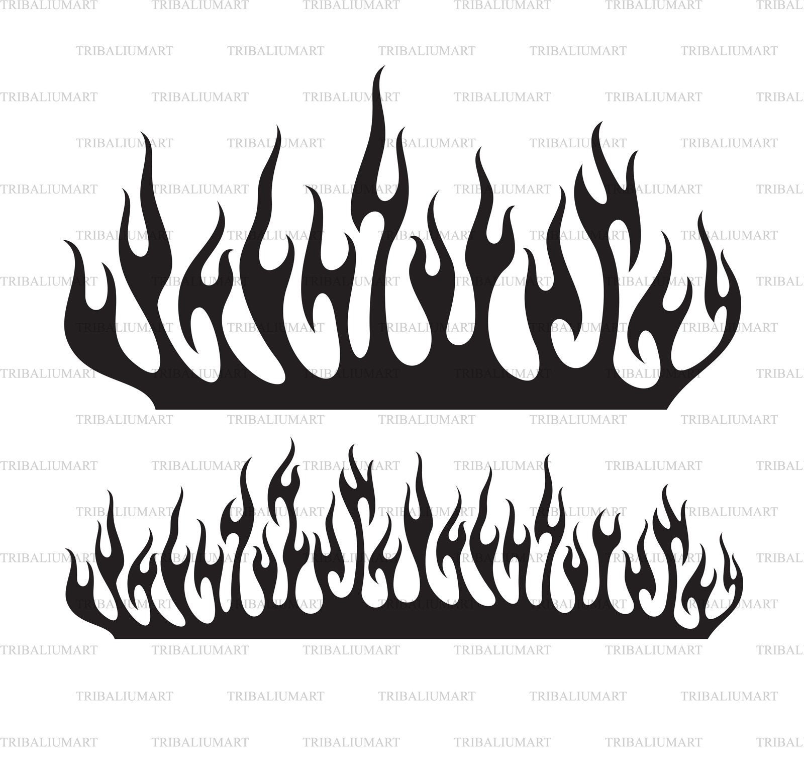 Burning Fire Flame. Cut Files for Cricut. Clip Art Silhouettes - Etsy
