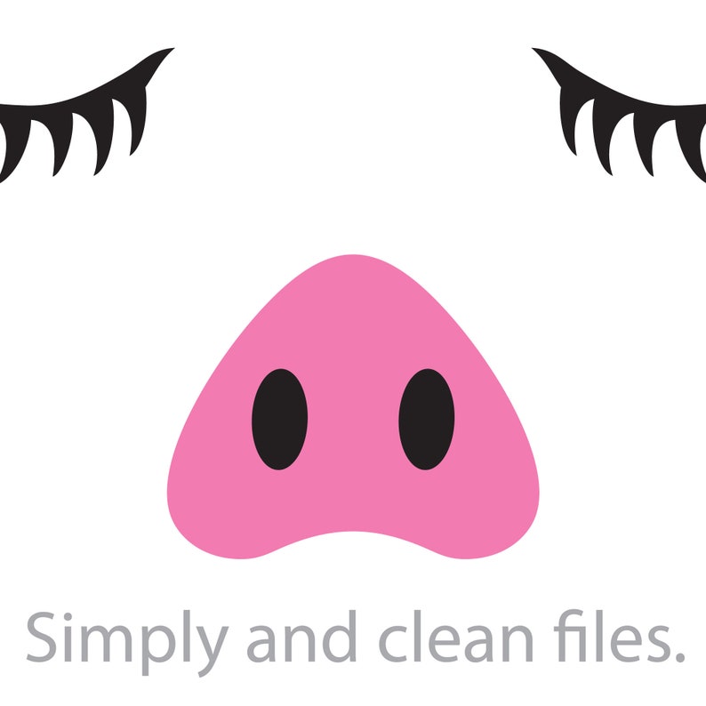 Cute Pig Face. Cut Files for Cricut. Clip Art Silhouettes - Etsy