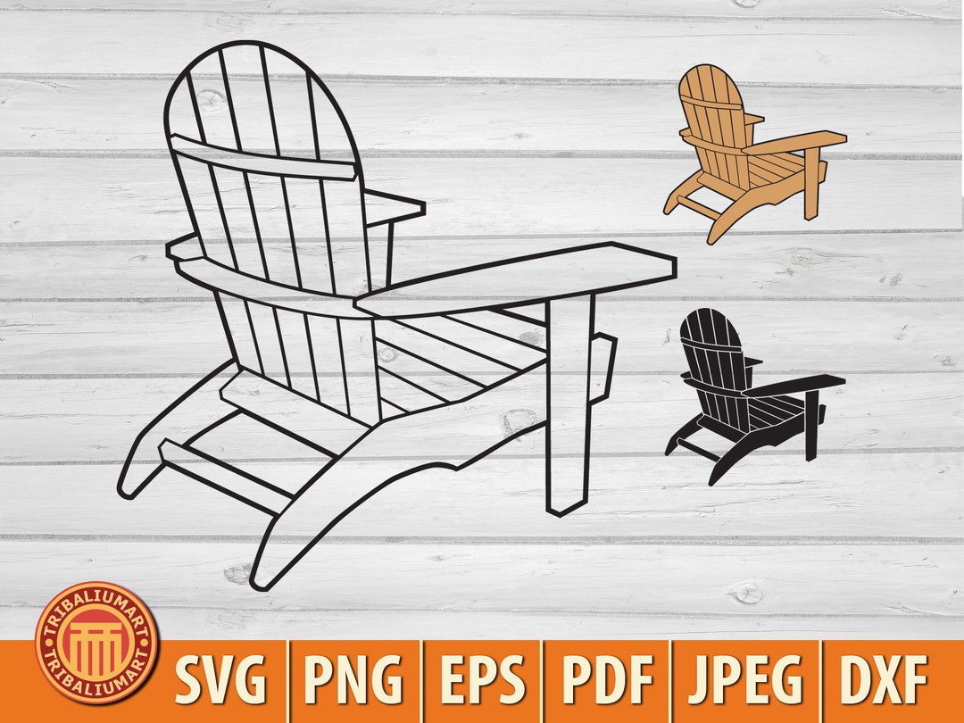 Adirondack Chair. Cut Files for Cricut. Clip Art Silhouette (eps, Svg ...