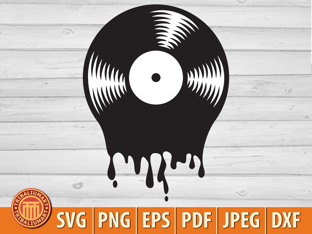 Melting Vinyl Disc (record). Cut Files for Cricut. Clip Art Silhouette ...
