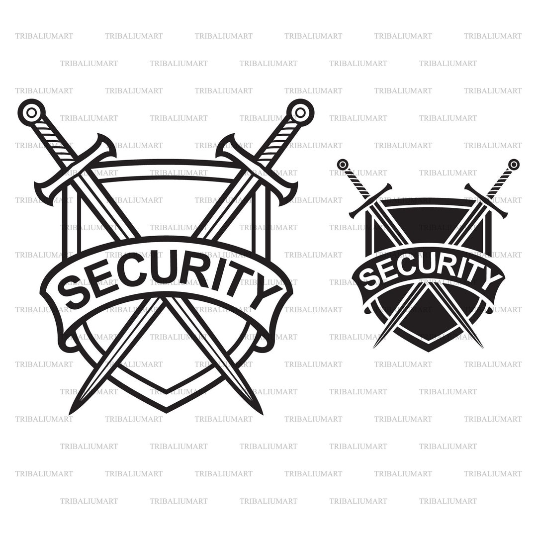 Security Sign With Shield and Crossed Swords. Cut Files for Cricut ...