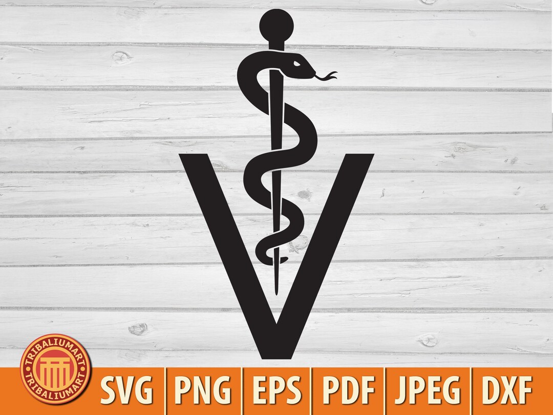 Veterinary Symbol Caduceus Snake With Stick. Rod of Asclepius. Cut ...