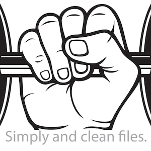Hand Holding Dumbbell (barbell). Gym, Bodybuilding or Sport Design. Motivation Icon. Cut Files ...