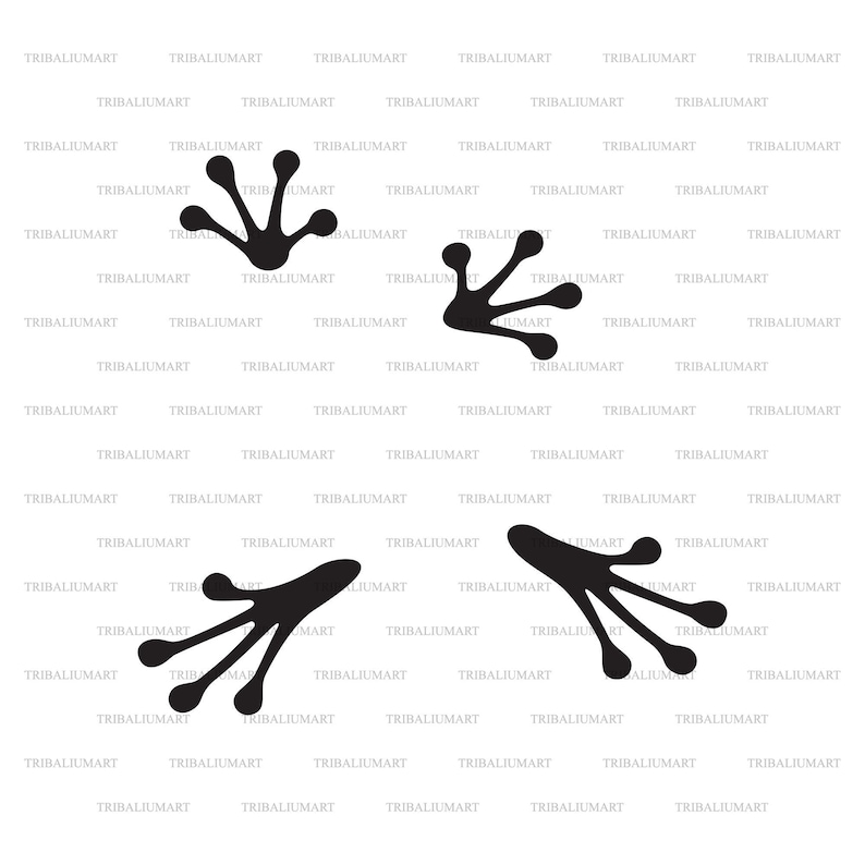 Frog Footprints. Cut Files for Cricut. Clip Art Silhouettes (eps, Svg ...