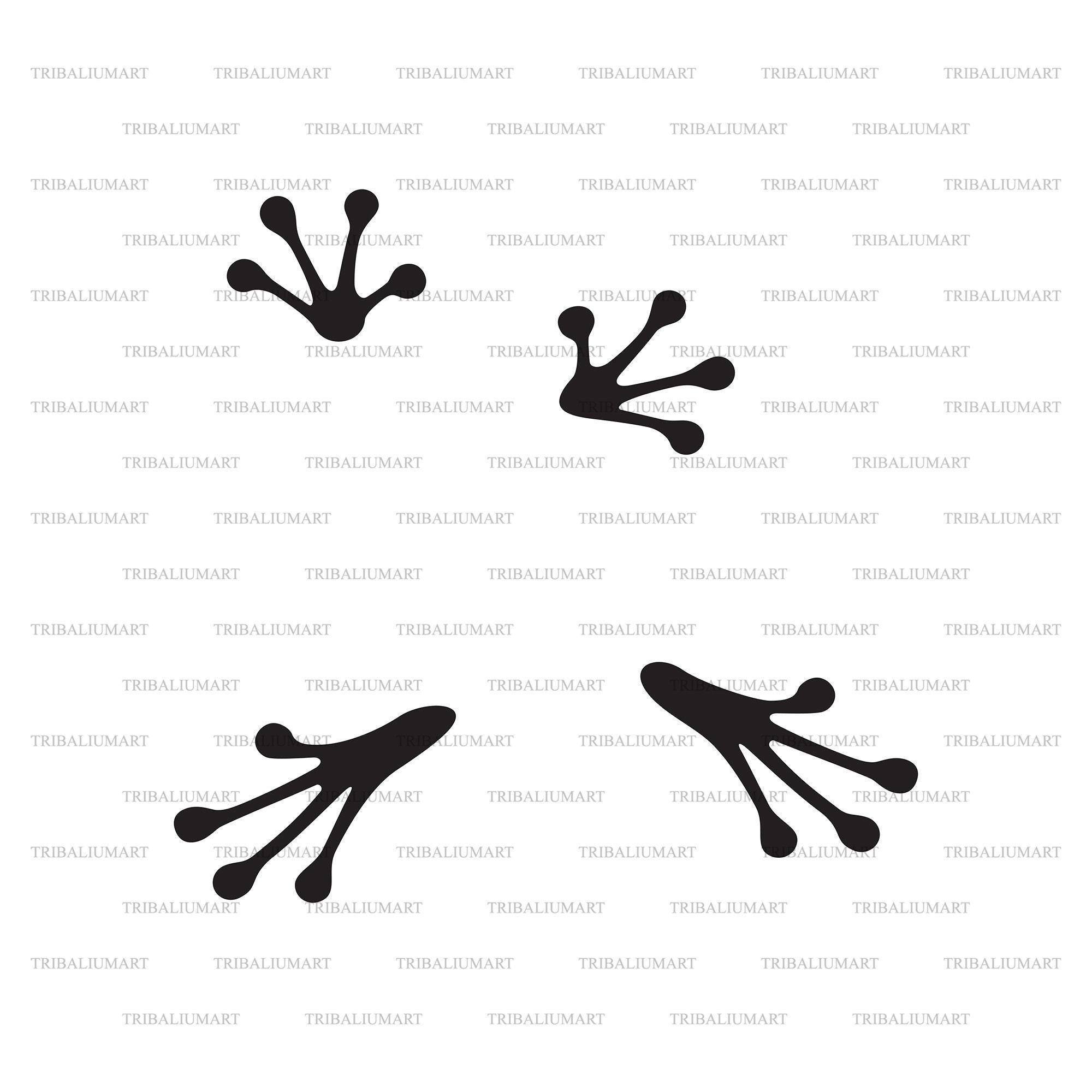 Frog Footprints. Cut Files for Cricut. Clip Art Silhouettes - Etsy