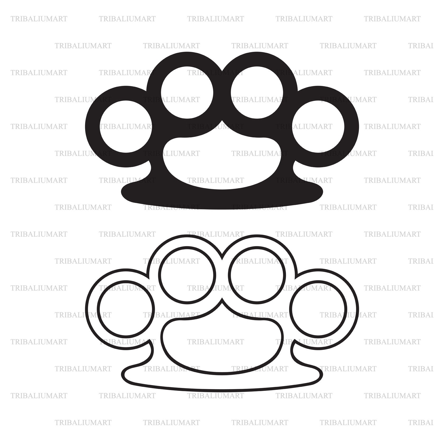 Brass Knuckles. Cut Files for Cricut. Clip Art Silhouette - Etsy Australia