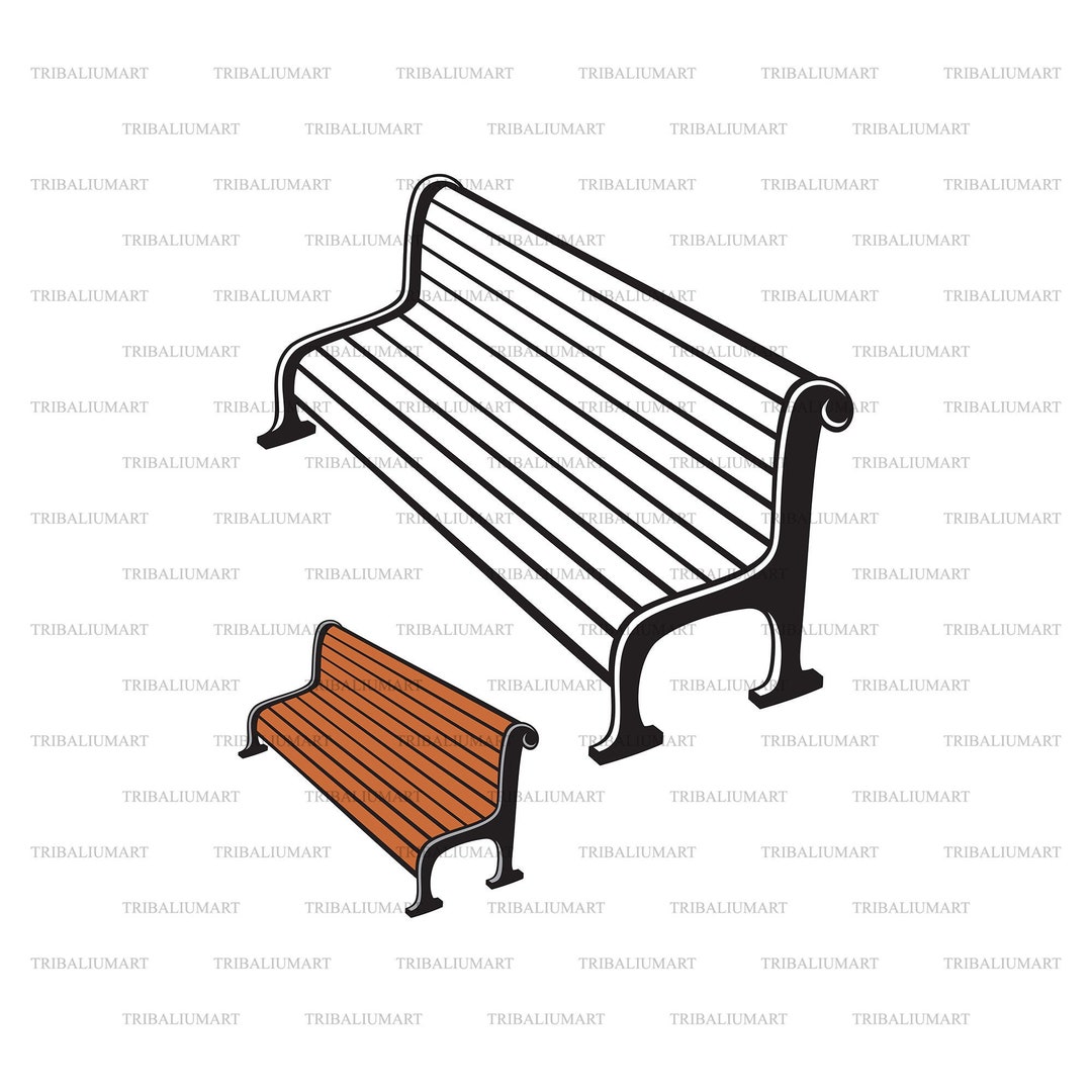 Park Bench. Cut Files for Cricut. Clip Art Silhouette (eps, Svg, Pdf ...