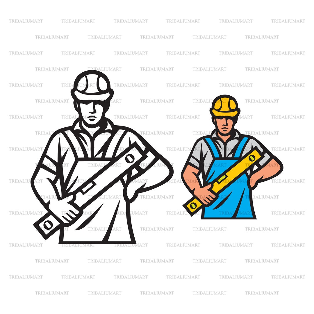 Construction Worker. Cut Files for Cricut. Clip Art Silhouette (eps ...