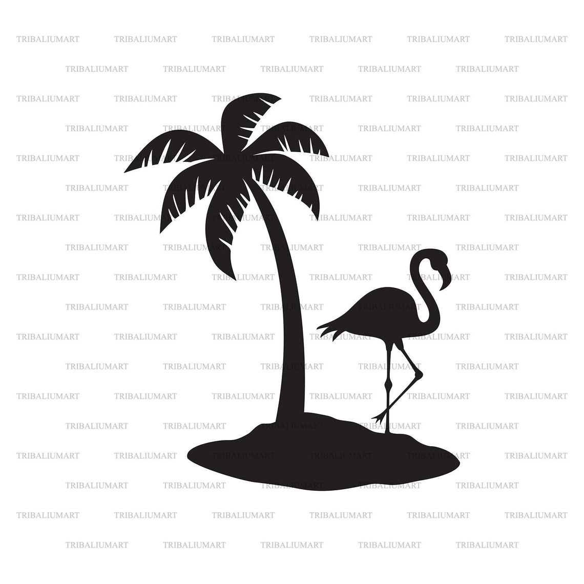 Flamingo and Palm Tree (tropical or Summer Design). Cut Files for ...