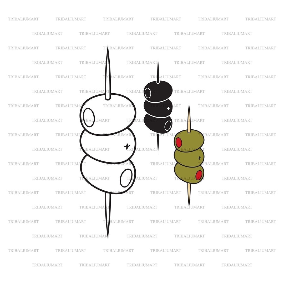 Olives and Toothpick. Cut Files for Cricut. Clip Art Silhouette (eps ...