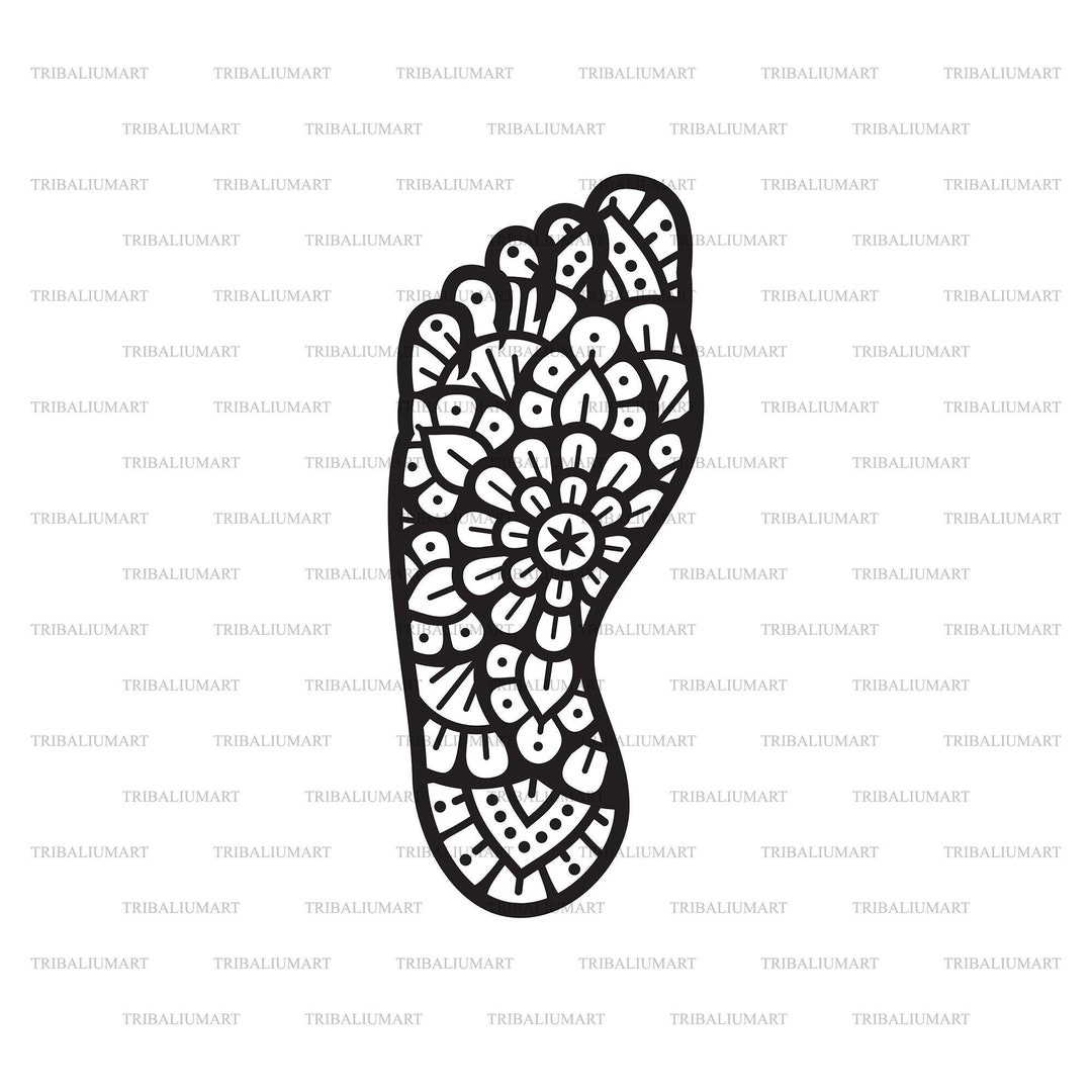 Mandala Foot boho Design. Cut Files for Cricut. Clip Art Silhouette eps ...