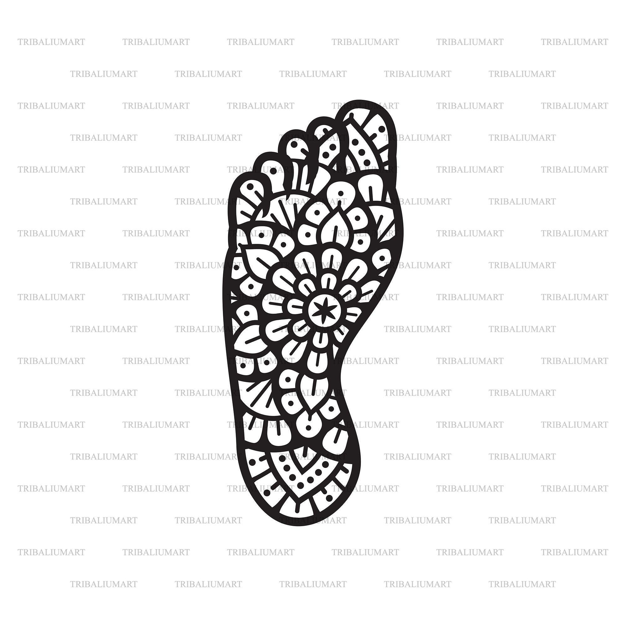 Mandala Foot Tattoo Stencil