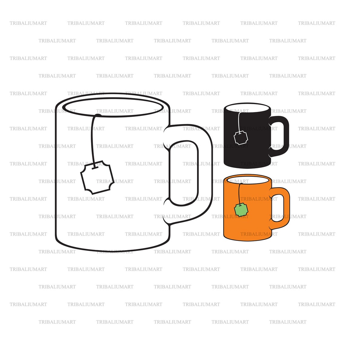 Hot Mug With Tea. Cut Files for Cricut. Clip Art Silhouette - Etsy