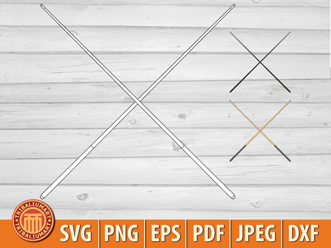 Crosses Billiard Cue Sticks. Pool Cues. Cut Files for Cricut. Clip Art ...