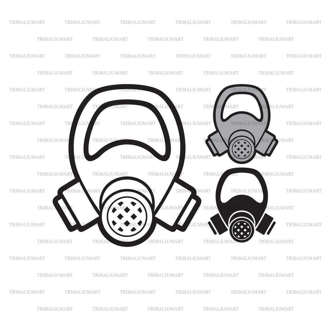 Gas Mask. Cut Files for Cricut. Clip Art Silhouettes (eps, Svg, Pdf ...