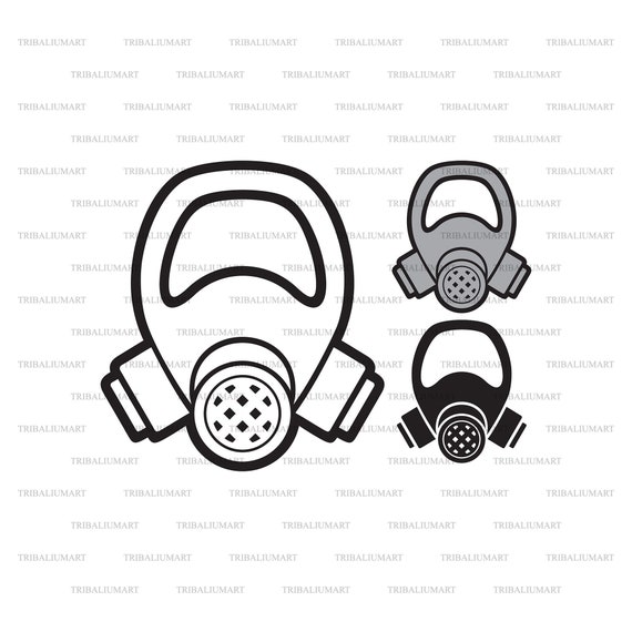 Gas Mask. Cut Files for Cricut. Clip Art Silhouettes eps | Etsy
