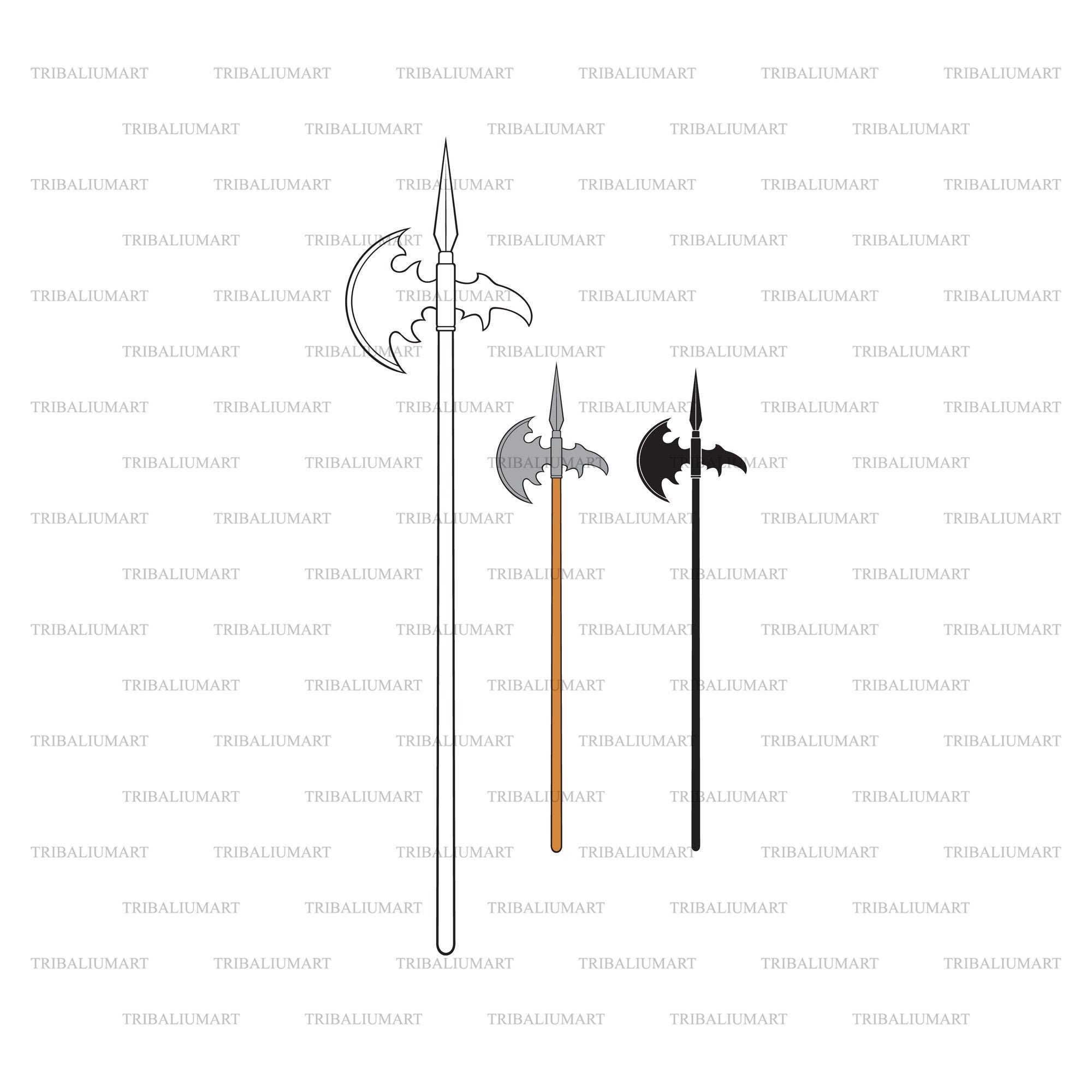 Halberd. Cut Files for Cricut. Clip Art Silhouette eps Svg | Etsy Australia