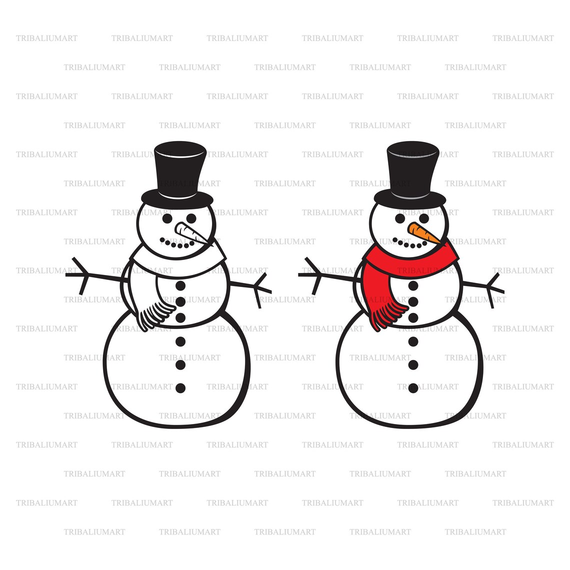 Snowman. Cut Files for Cricut. Clip Art Silhouettes eps Svg - Etsy