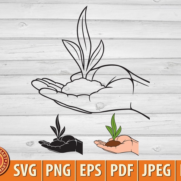 Hand Holding Plant Svg - Etsy