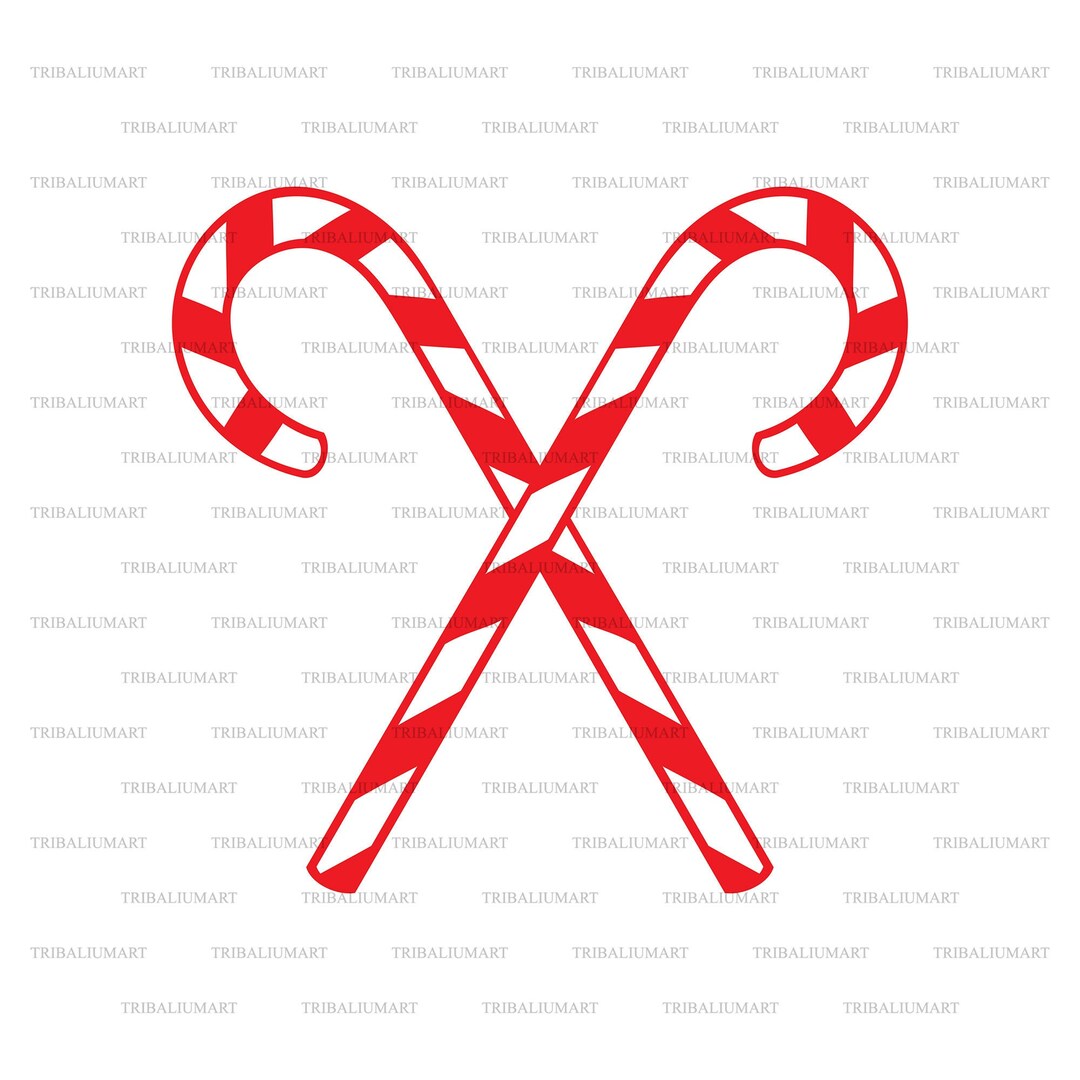 Crossed Candy Canes Cut Files For Cricut Clip Art Silhouettes Eps