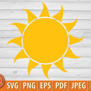 Sun. Cut Files for Cricut. Clip Art Silhouettes (eps, Svg, Pdf, Png ...