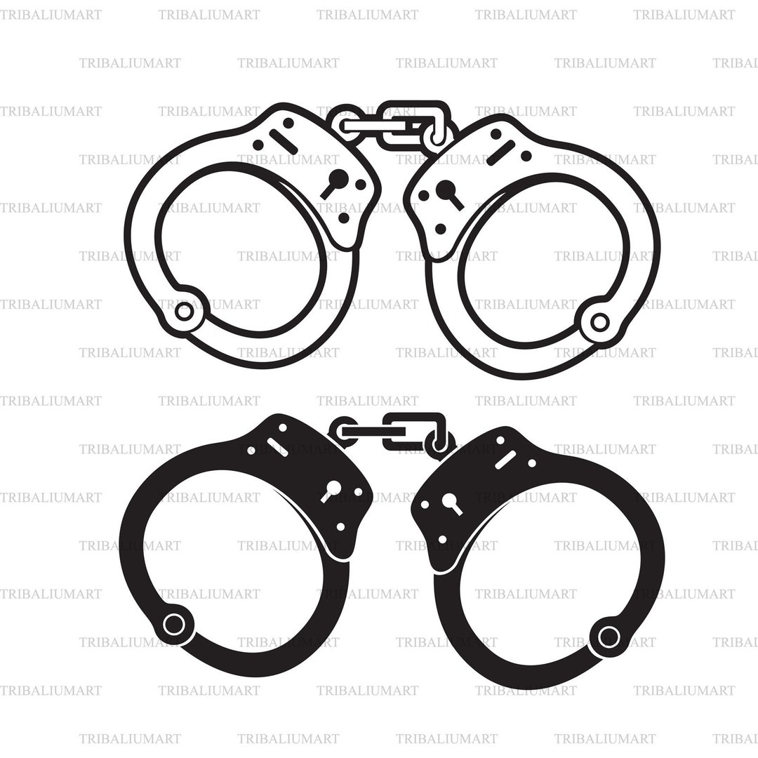 Police Handcuffs. Cut Files for Cricut, Clip Art Silhouettes (eps, Svg ...