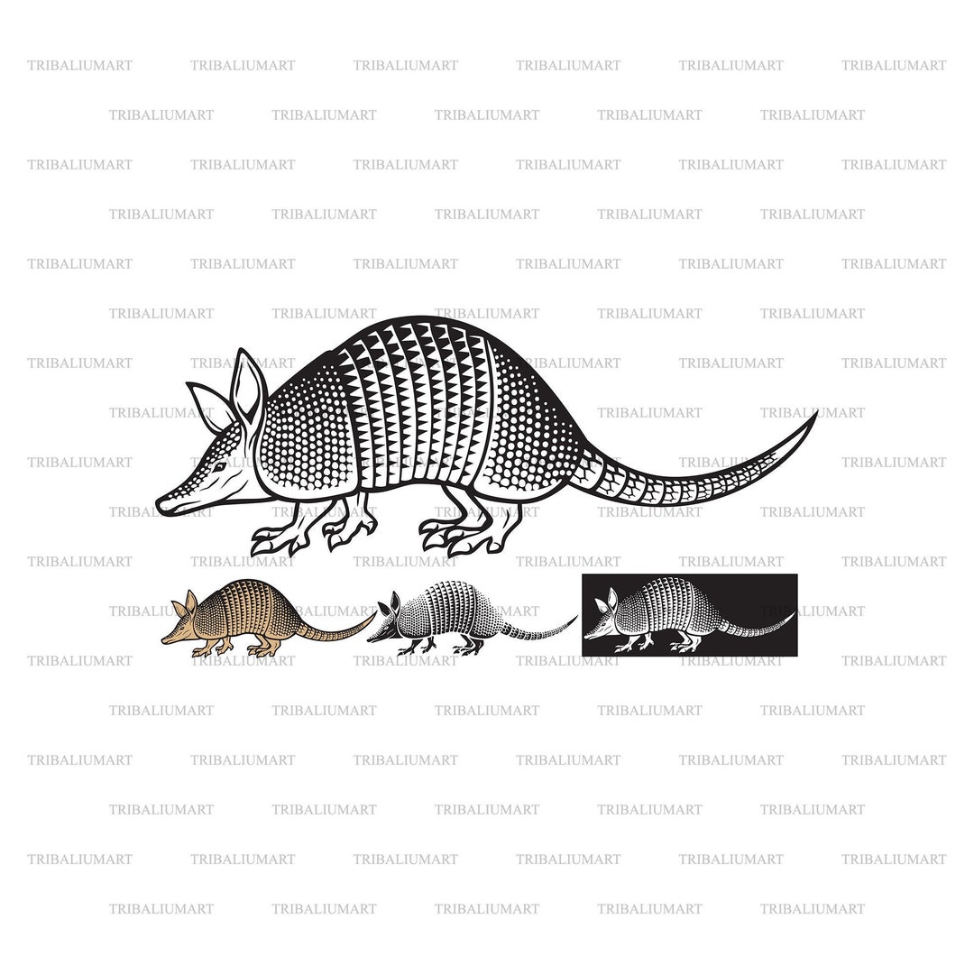 Armadillo Animal. Cut Files for Cricut. Clip Art Silhouette (eps, Svg ...